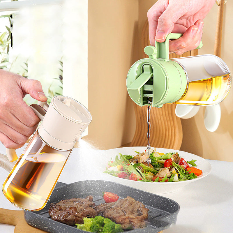 Dual-Function Oil Dispenser with Spray Nozzle – goodsgoo